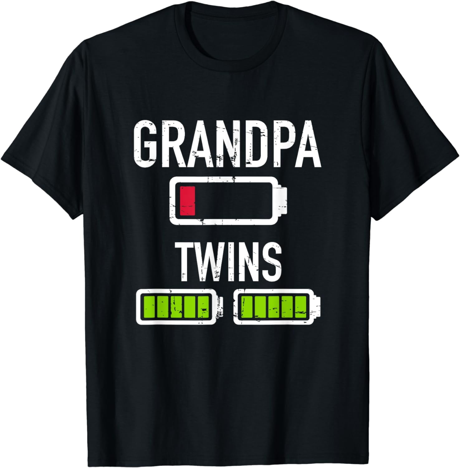Grandpa low battery twins full battery T-Shirt - Walmart.com