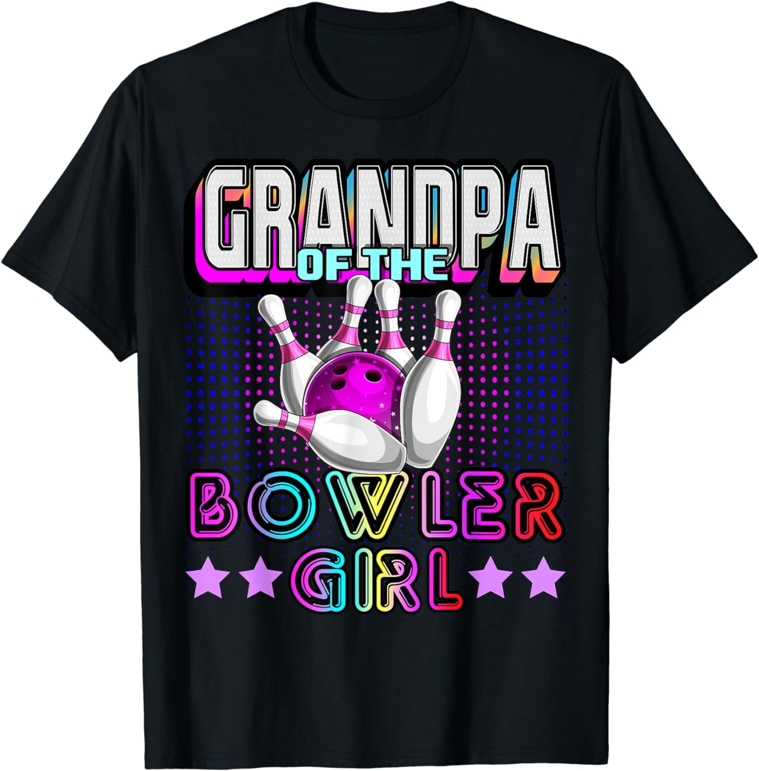 Grandpa of the Bowler Girl Matching Family Bowling Birthday T-Shirt ...