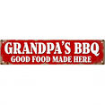 Grandpa's BBQ Tin Decor 16*4 Inches "GRANDPA'S BBQ GOOD FOOD MADE HERE ...