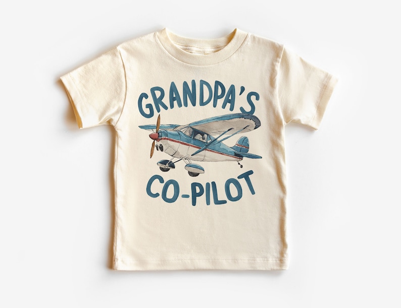 Grandpa's Co-Pilot Toddler Shirt, Airplane Future Pilot Kids Shirt ...