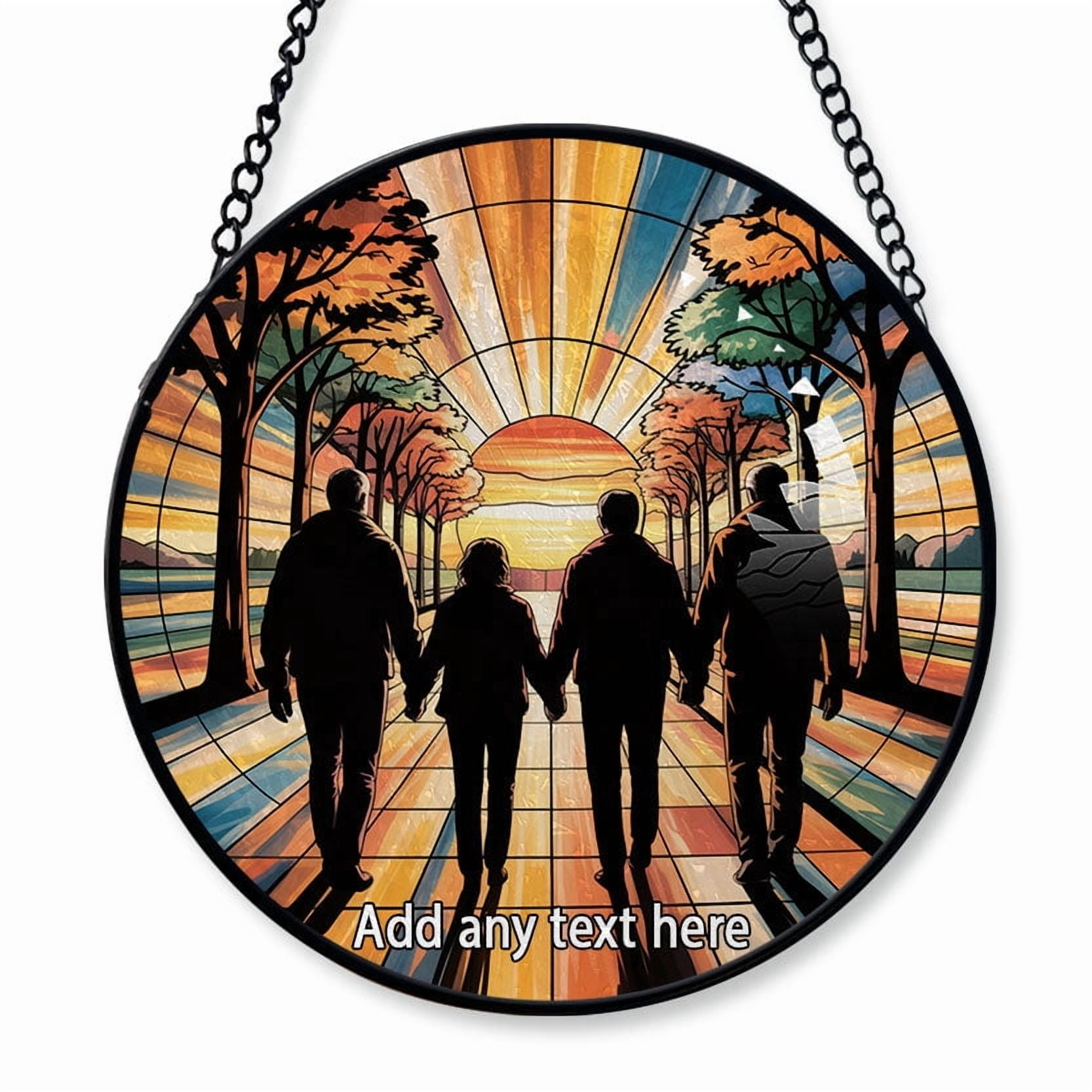 Grandparents & Generations Family Tree Walk Stained Glass Suncatcher ...