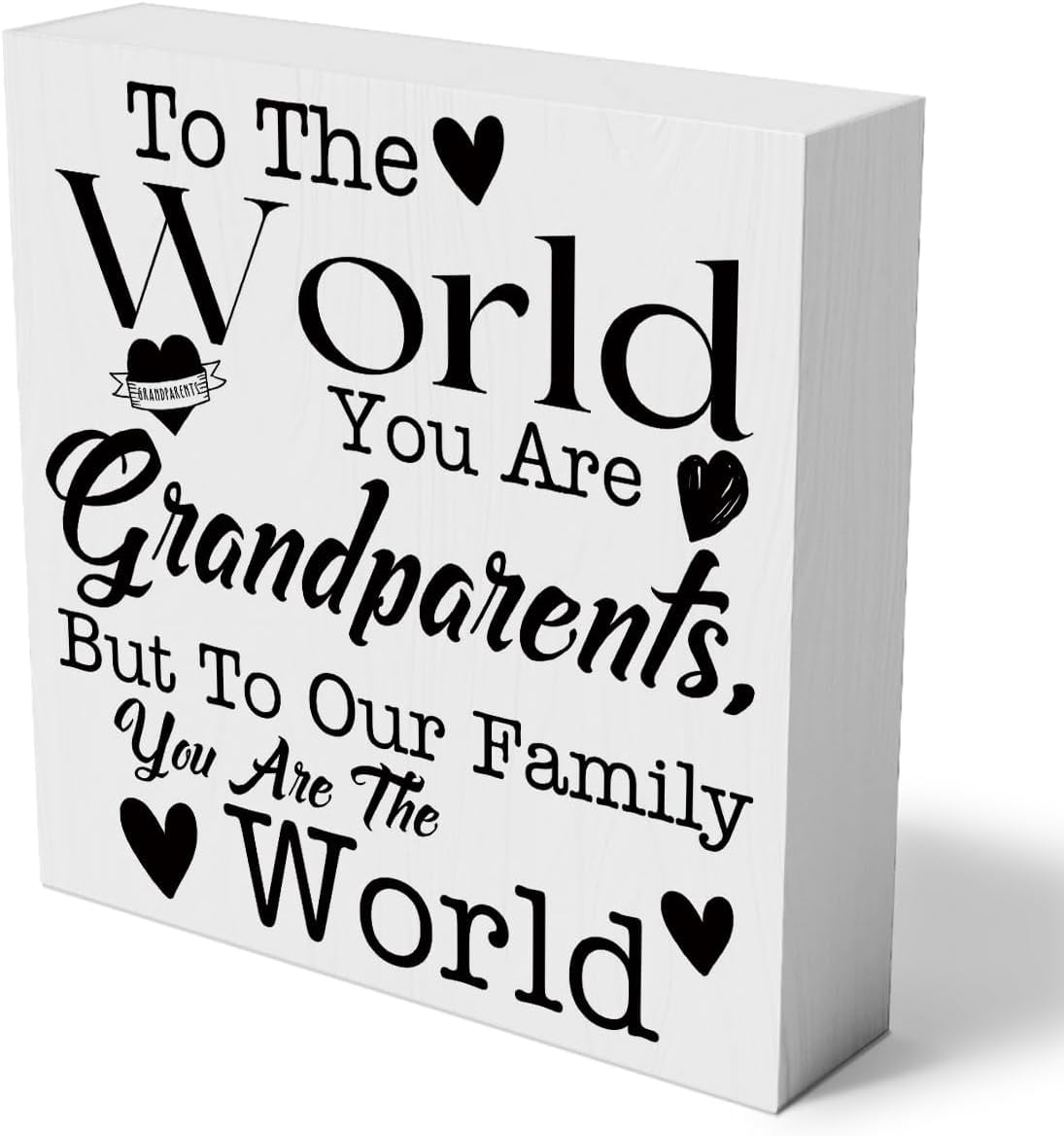 Grandparents Wooden Box Sign Home Wall Decor 5x5 inch Rustic to the ...