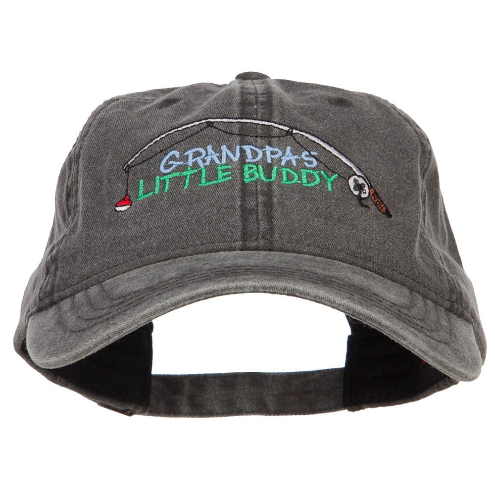 Grandpas Little Buddy Embroidered Washed Cap - Black OSFM - Walmart.com