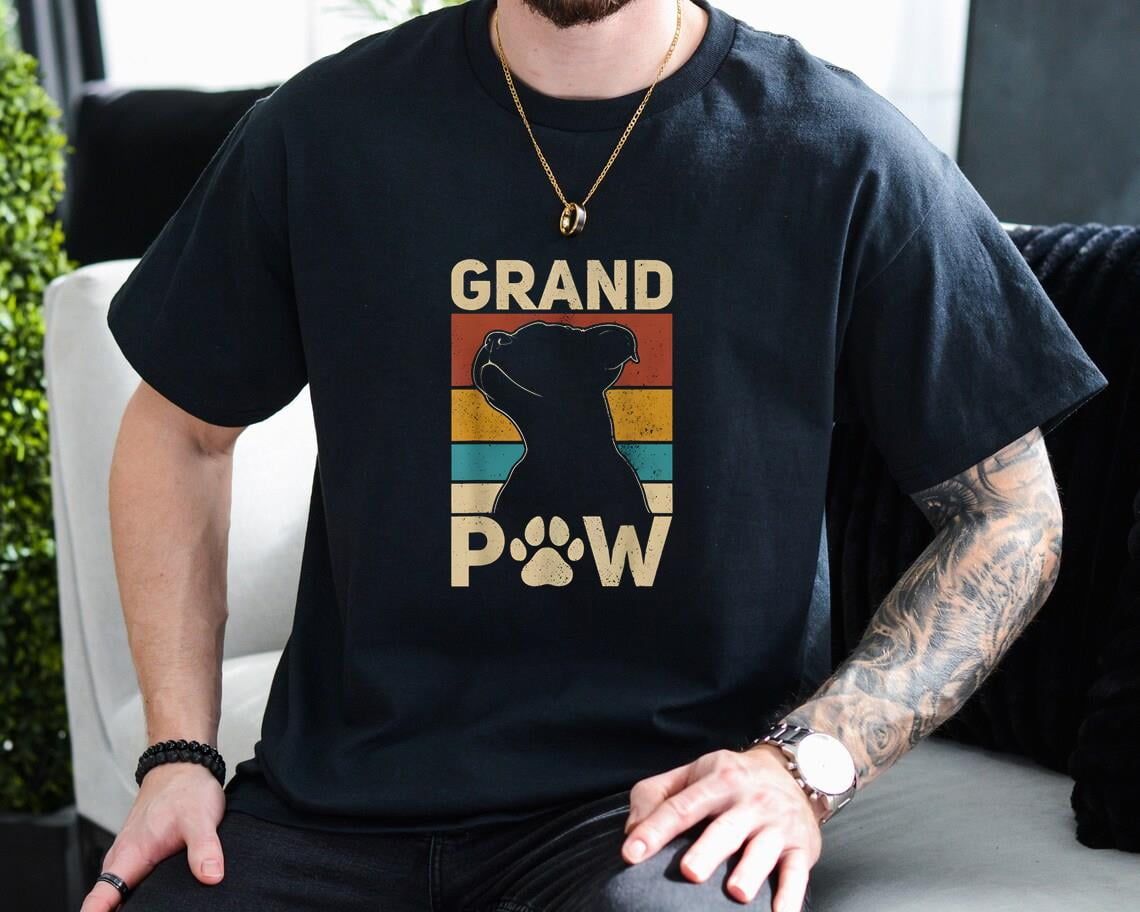 Grandpaw Dog Lover Funny Grandpa Pet Owner Humor Unisex T-shirt, for men & women, up to size 5XL ...