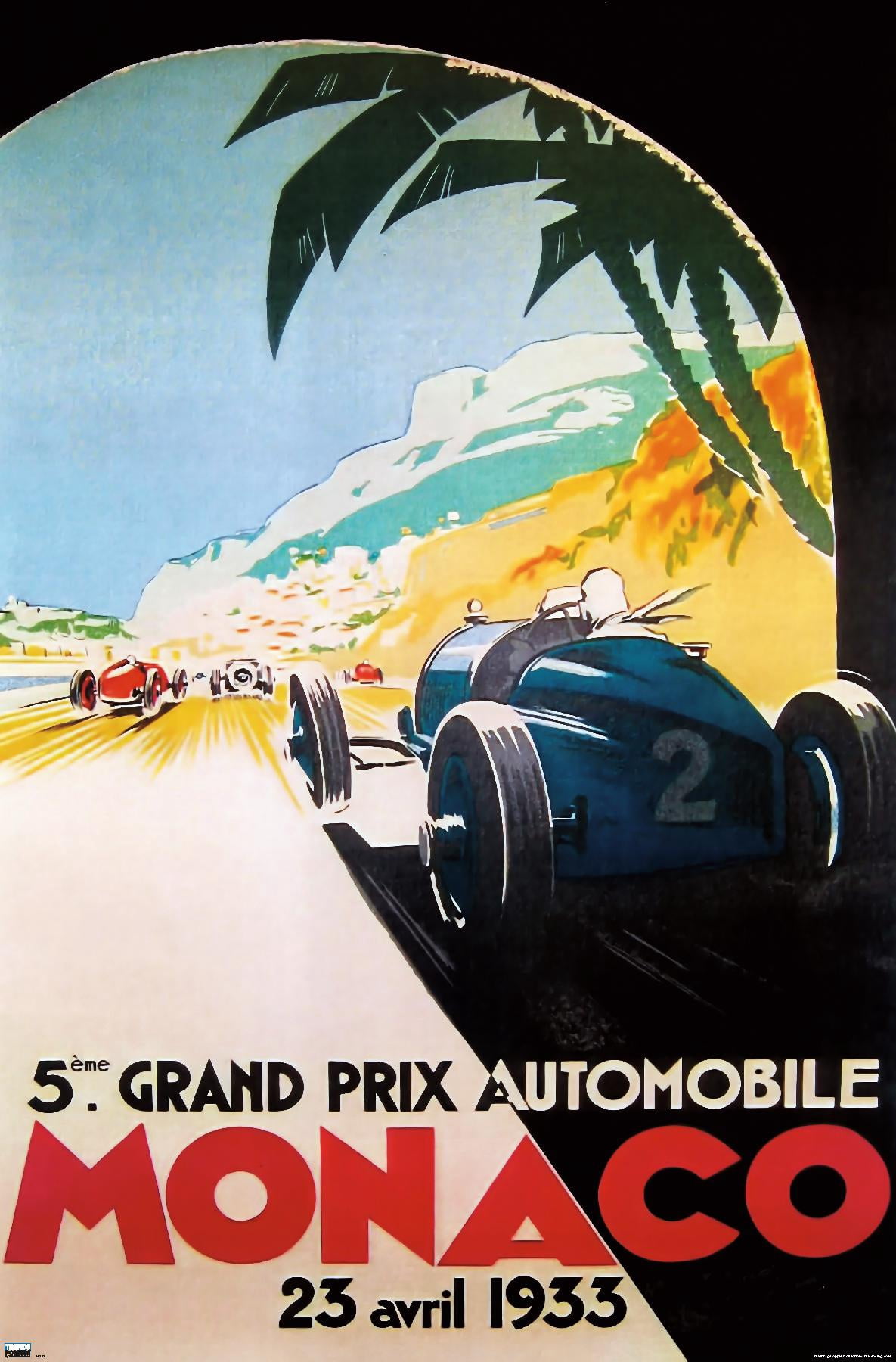 Grandprix Automobile Monaco 1933 Wall Poster, 22.375" x 34" - Walmart.com