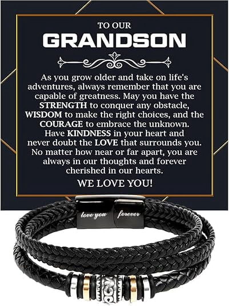 Grandson Birthday Gift, Leather Bracelet for Grand Son, Bracelet for ...