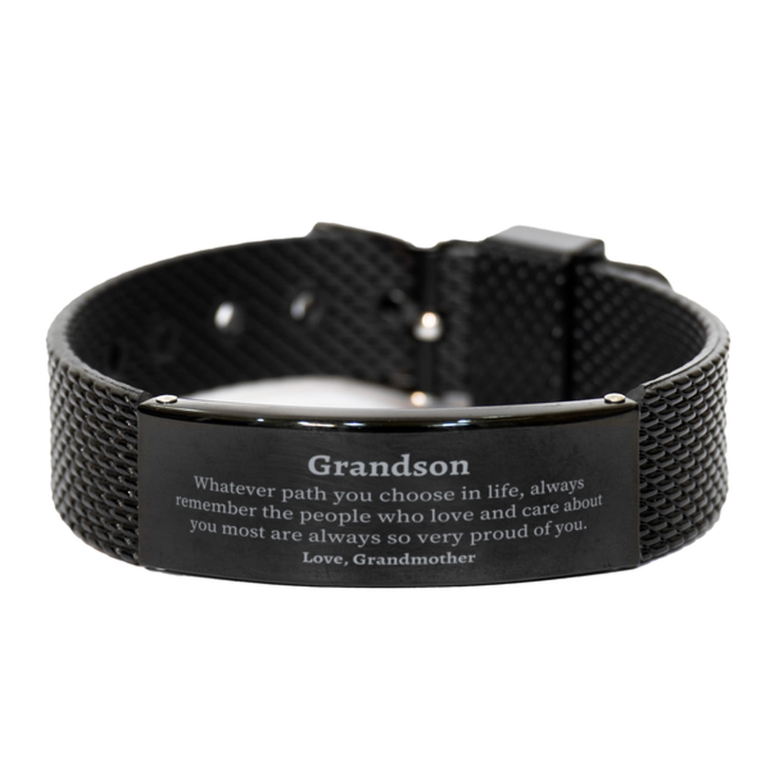 Grandson Black Shark Mesh Bracelet, Always so very proud of you ...