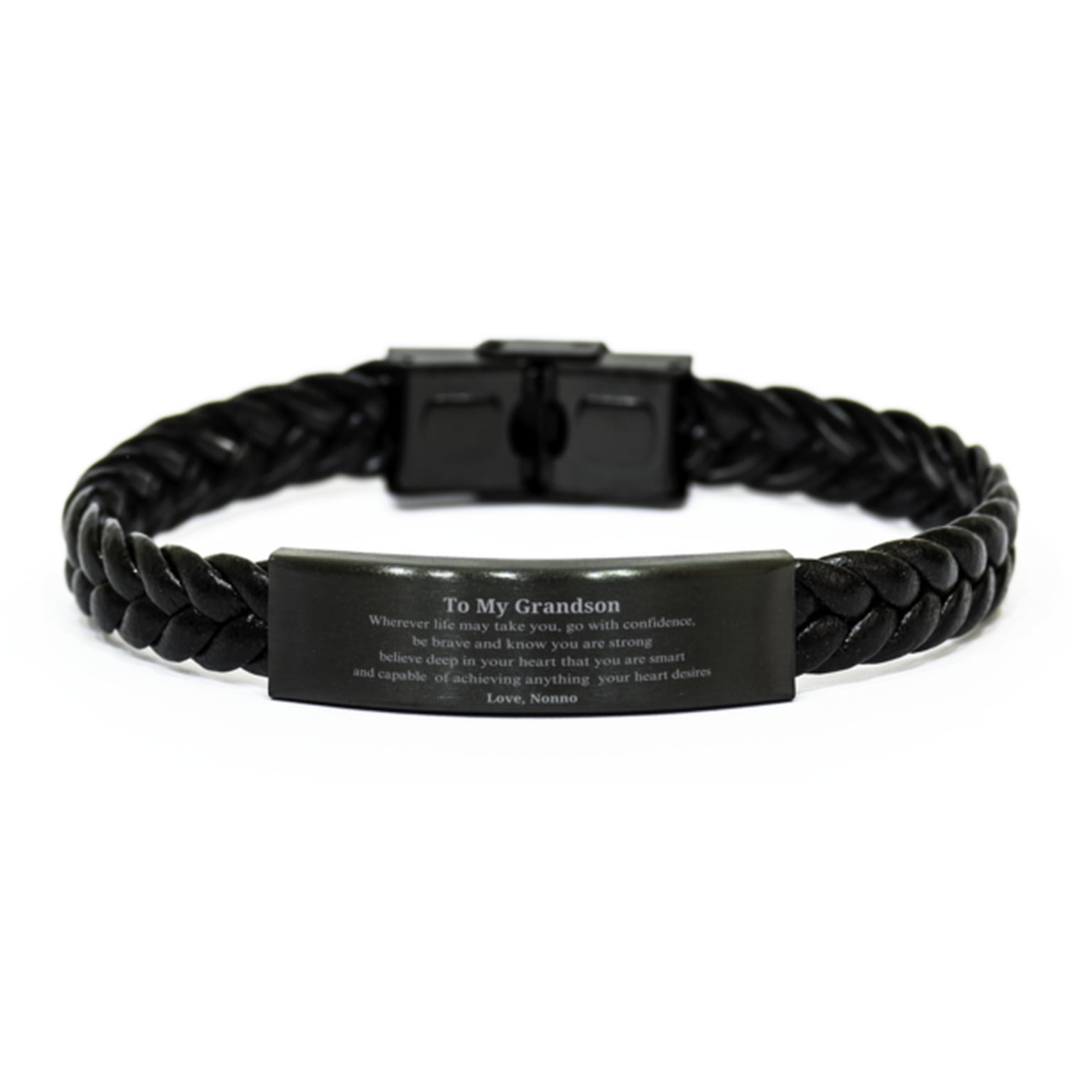 Grandson Braided Leather Bracelet - Inspire Strength and Confidence in ...