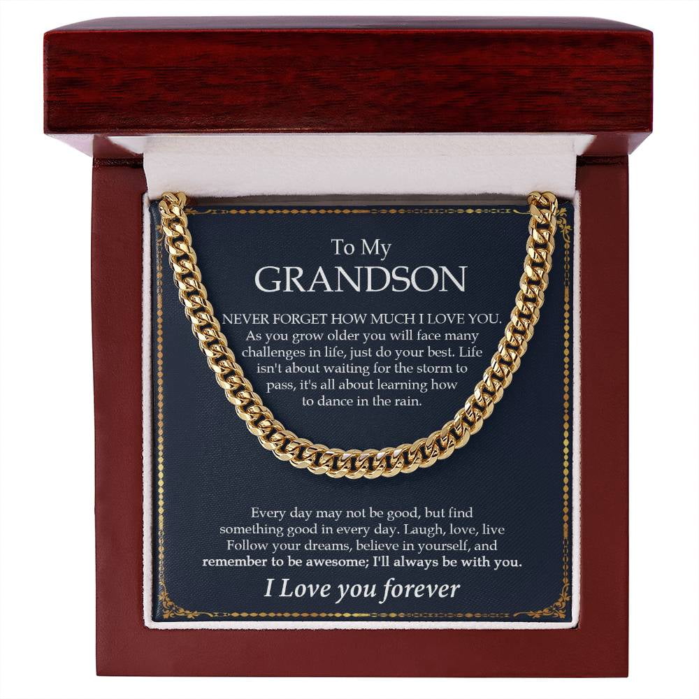 To My Grandson Chain Necklace, Gift for Grandson Birthday, Grandson ...