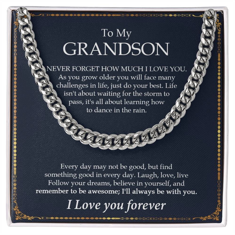 To My Grandson Chain Necklace, Gift for Grandson Birthday, Grandson ...