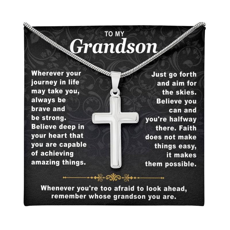 Grandson Cross Necklace Birthday Present From Grandmother, Multi Cross ...