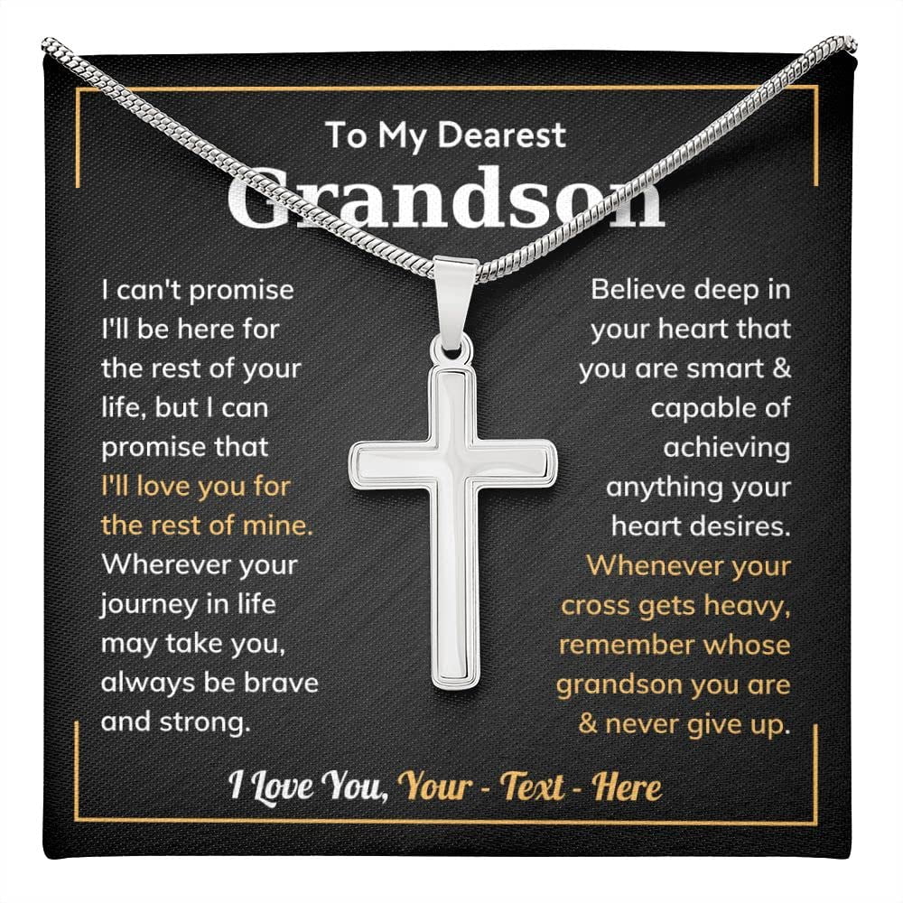 Grandson Cross Necklace Graduation Keepsake, Multi Cross Necklace ...