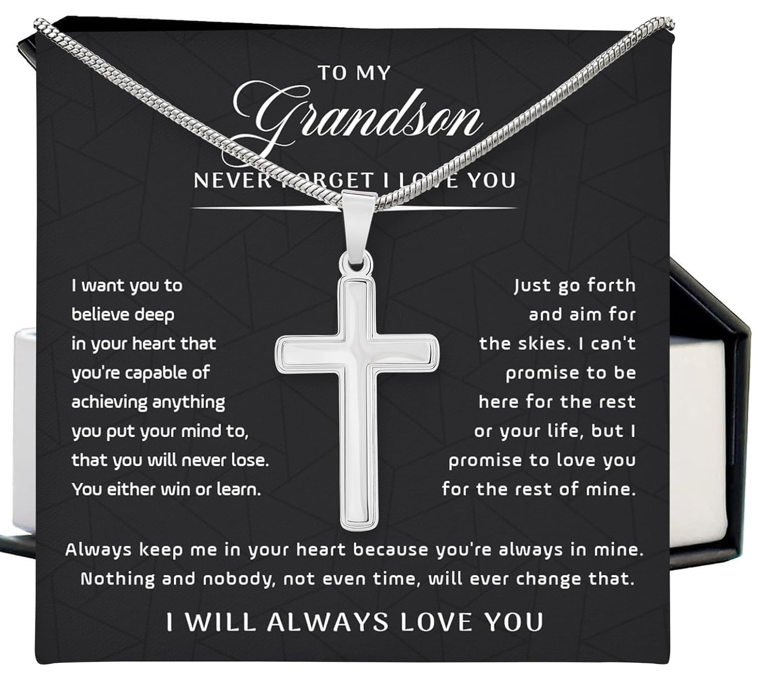 Grandson Cross Necklace Meaningful Family, Multi Cross Necklace ...