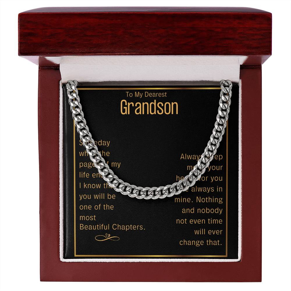 Grandson Cuban Chain Jewelry, Necklace For Grandson, Keepsake Gifts For ...