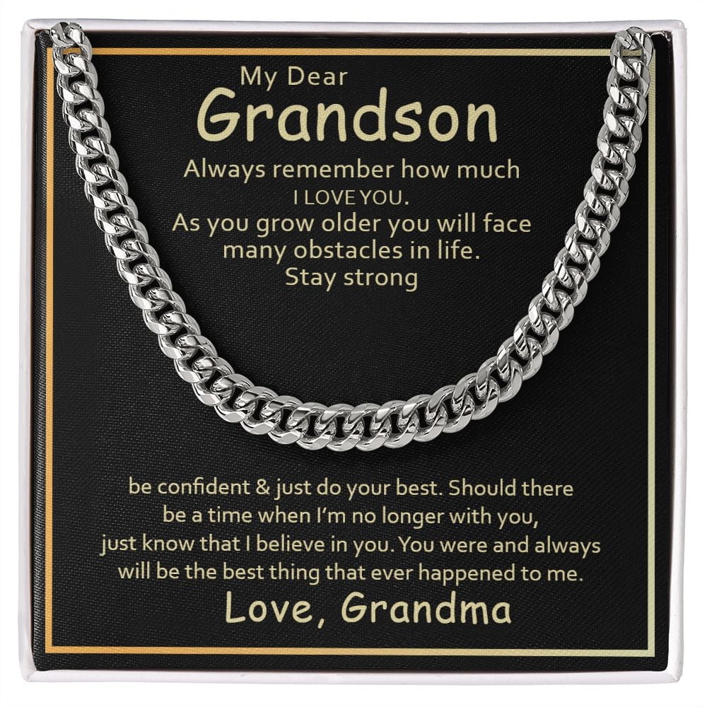 Grandson Gift Cuban Chain Necklace, Birthday Gift Necklace For Grandson ...