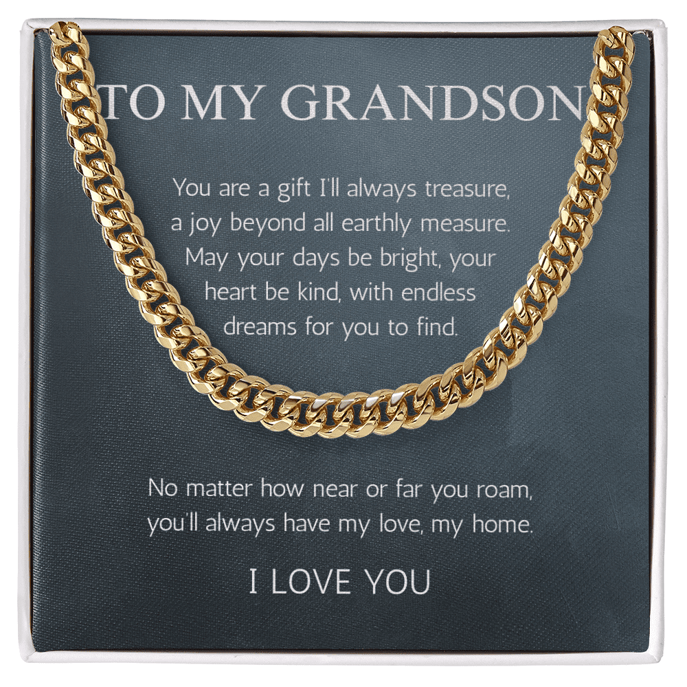 Grandson Gift Necklace Jewelry Cuban Chain for Grandson From Grandma ...