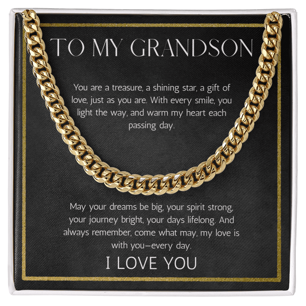 Grandson Gift from Grandparent Necklace Cuban Chain Jewelry for ...