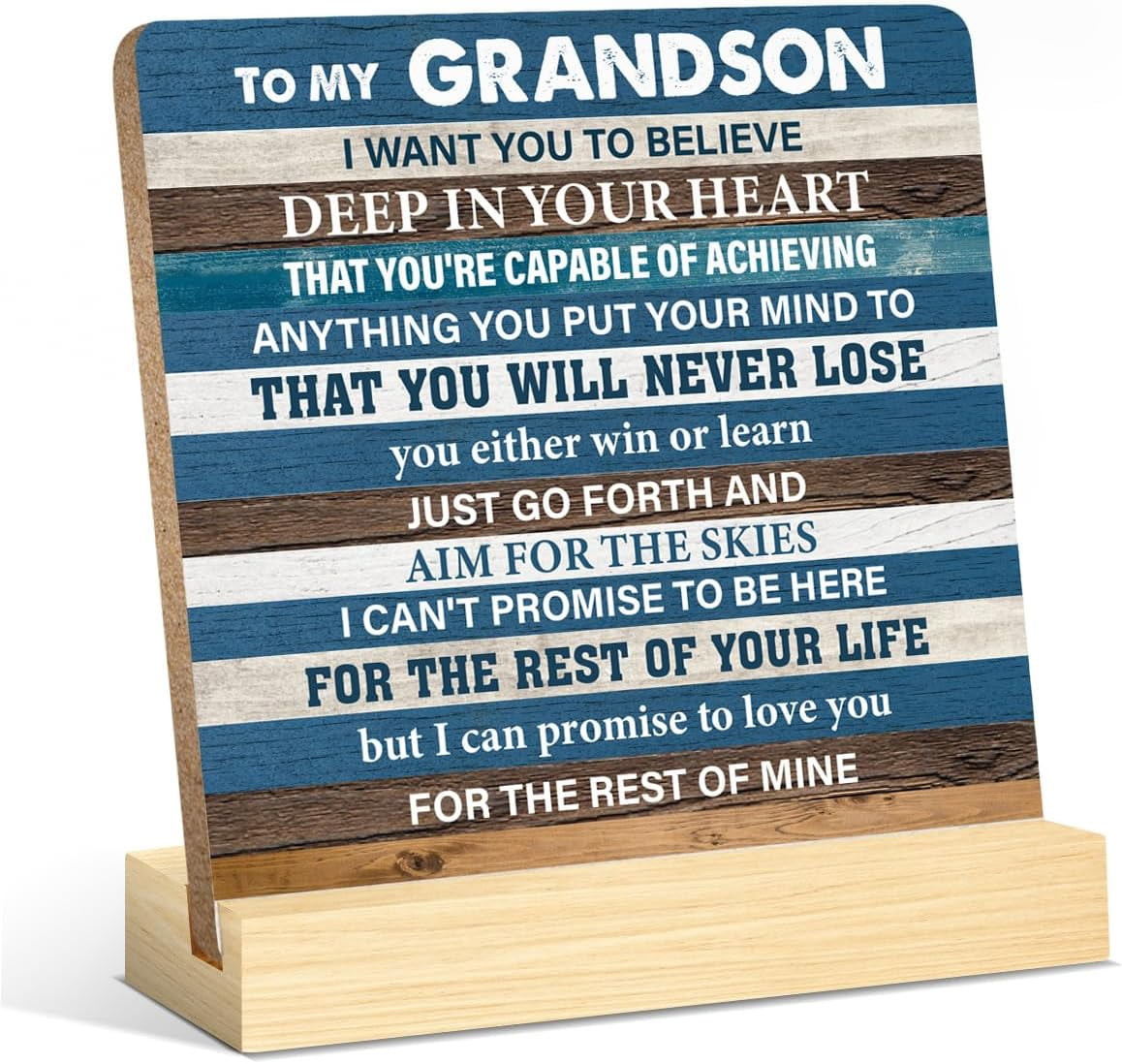 Grandson Gifts From Grandma Grandpa, Grandson Desk Decorative Sign ...