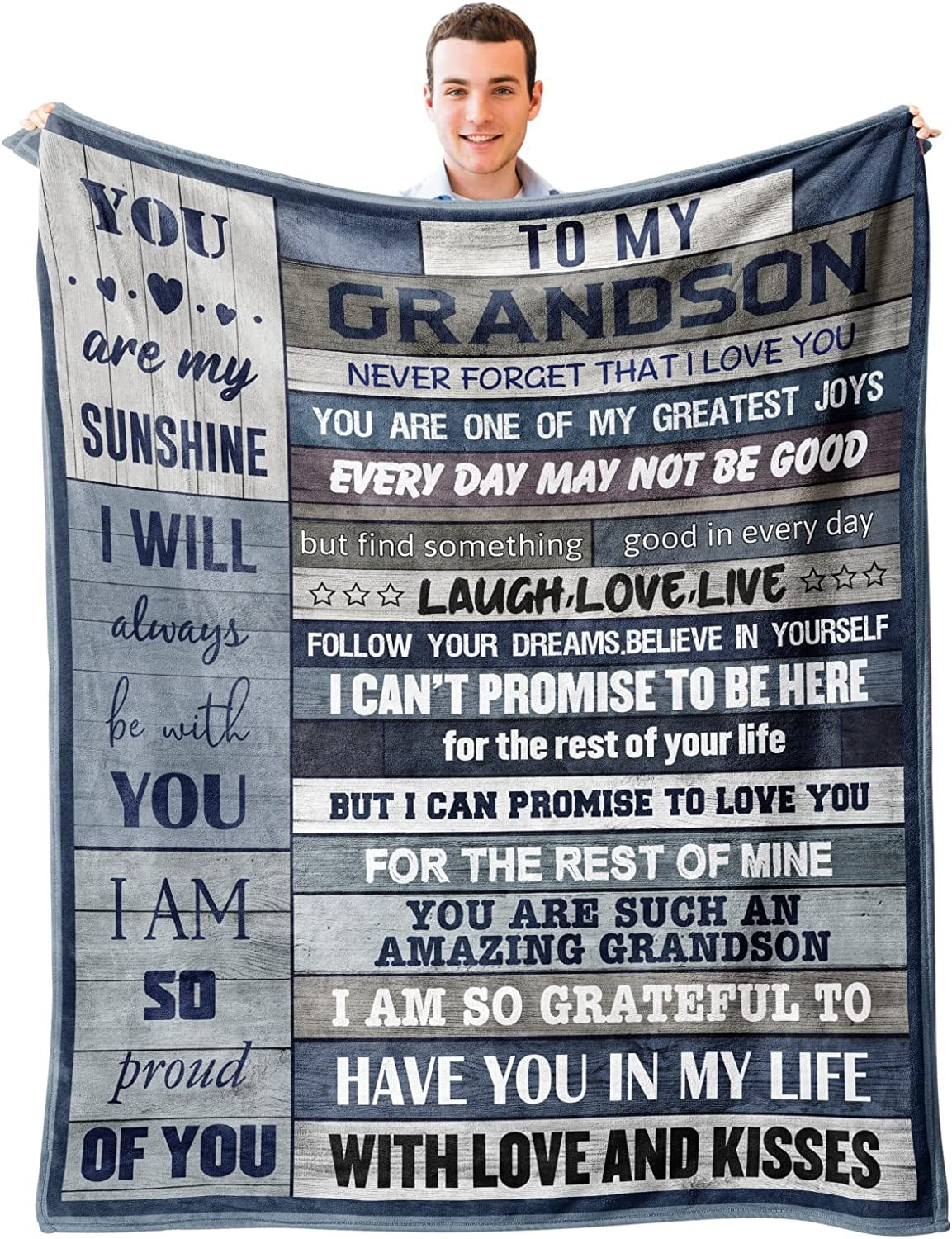 Grandson's Gift, Graduation/Birthday Blanket 60''x50'' from ...