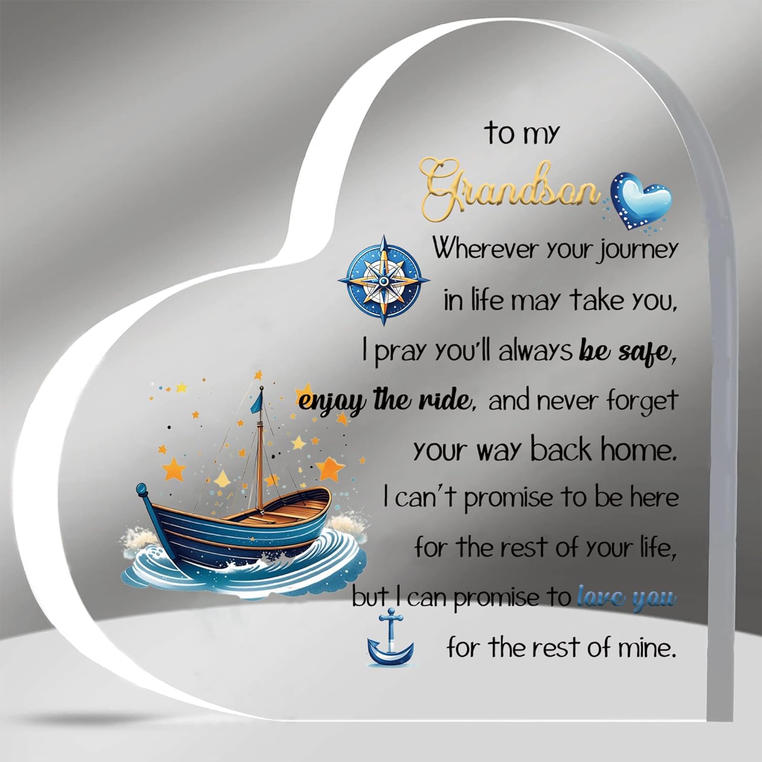 Grandson Inspirational Birthday Gifts Acrylic Plaques My Boy Graduation ...