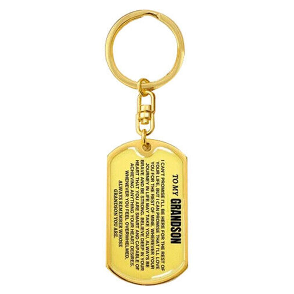 To My Grandson Keyring Keychain,Stainless Steel Keychain,Remember Whose ...