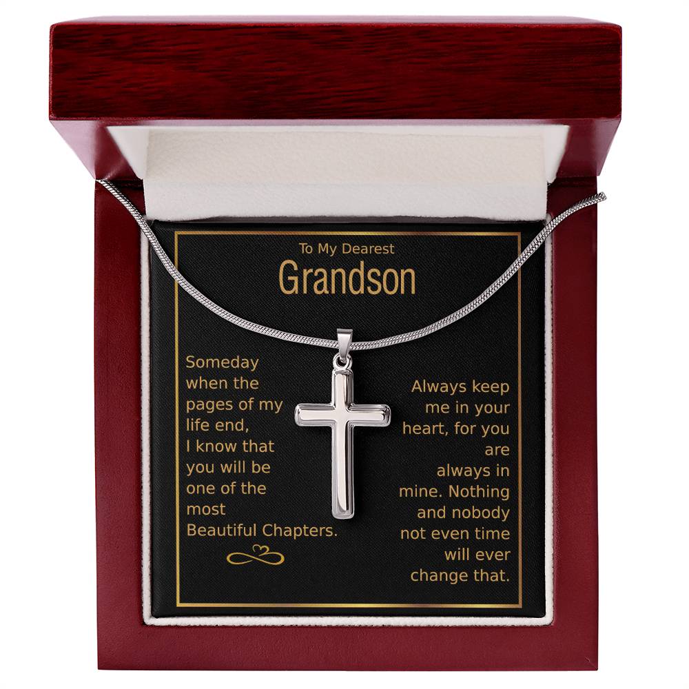 Grandson Most Beautiful Chapters Cross Necklace - Artisan Cross ...