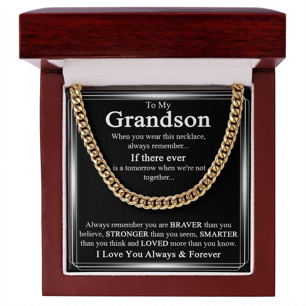To My Grandson Necklace, Grandson Cuban Chain, Grandma To Grandson ...