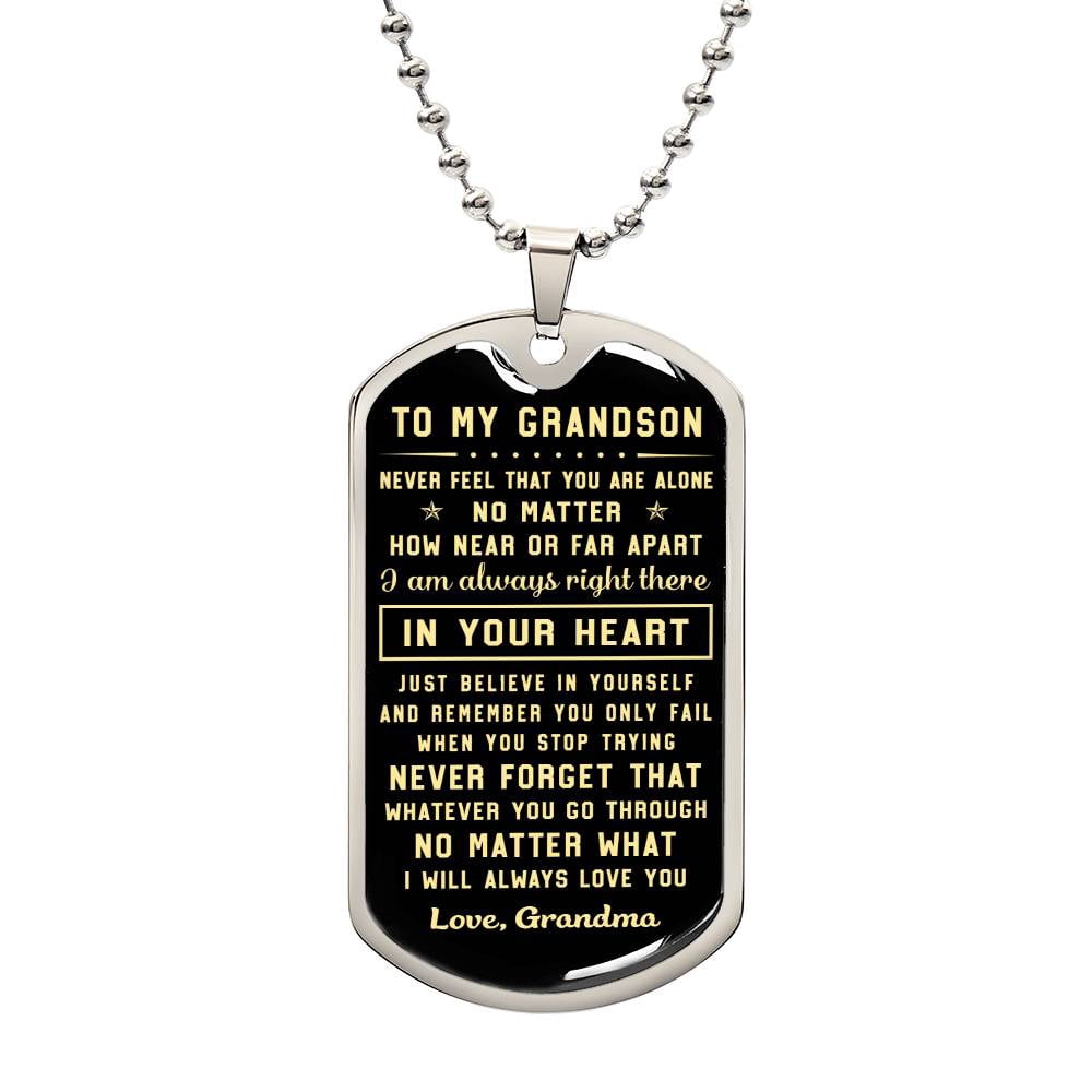 Grandson Necklace, Necklace for Grandson, Birthday Gift for Grandson ...