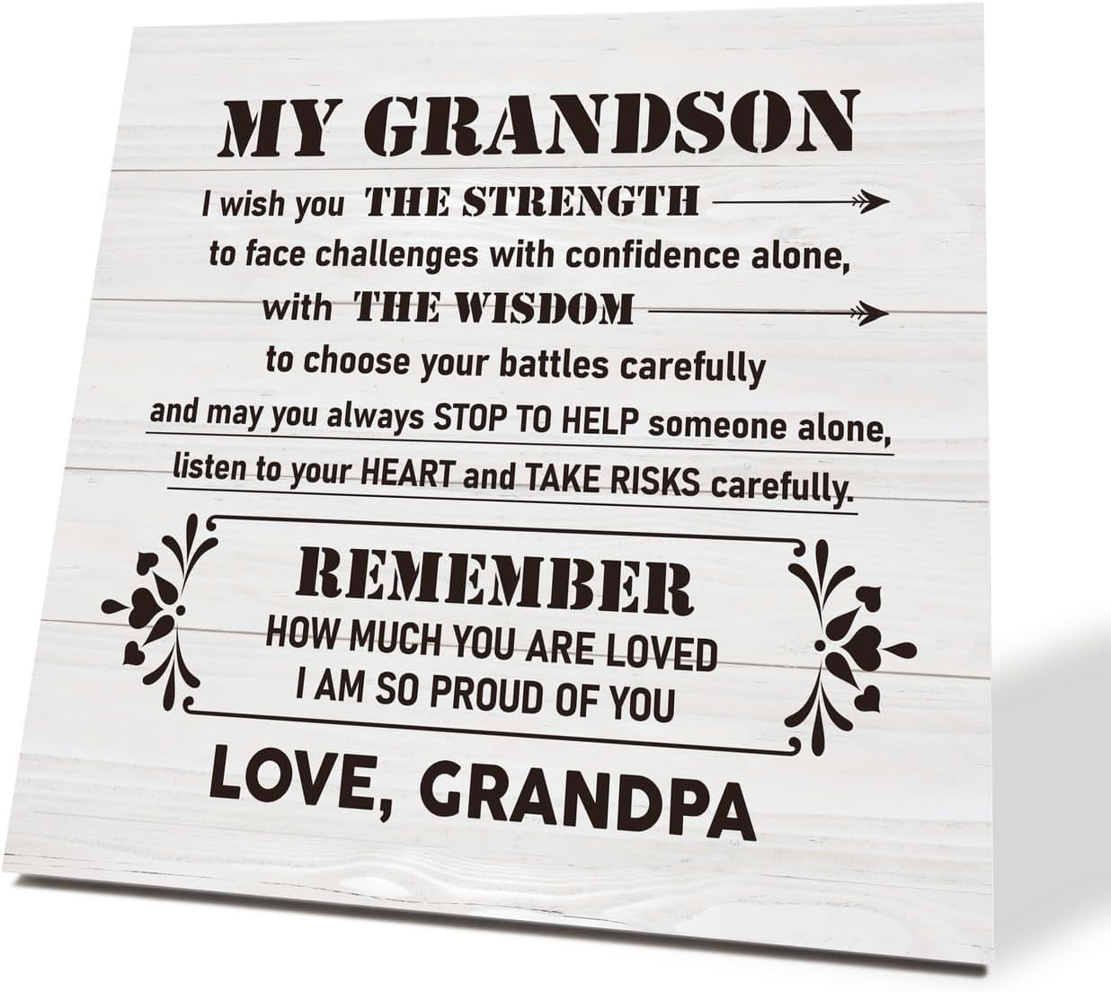 Grandson Wood Sign Grandson Wooden Plaque Sign Table Decor ...