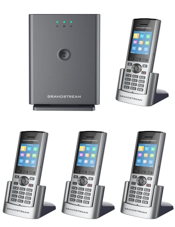 Grandstream DP752 Long-Range DECT Base Station + 4 x DP730 Units DECT HD Handset (4 x DP730 ...