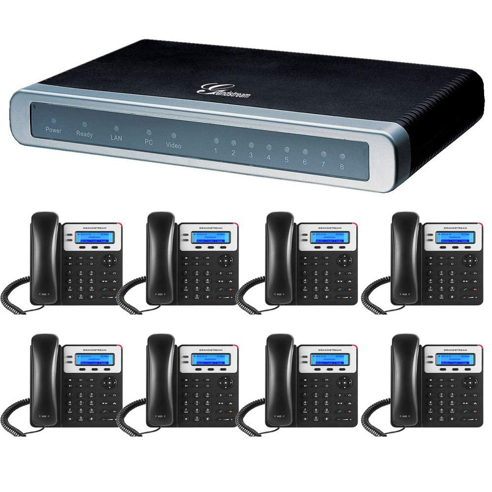 Grandstream FXO IP Gateway GXW4108 8 Ports with IP Phone GXP1625 8-Pack ...