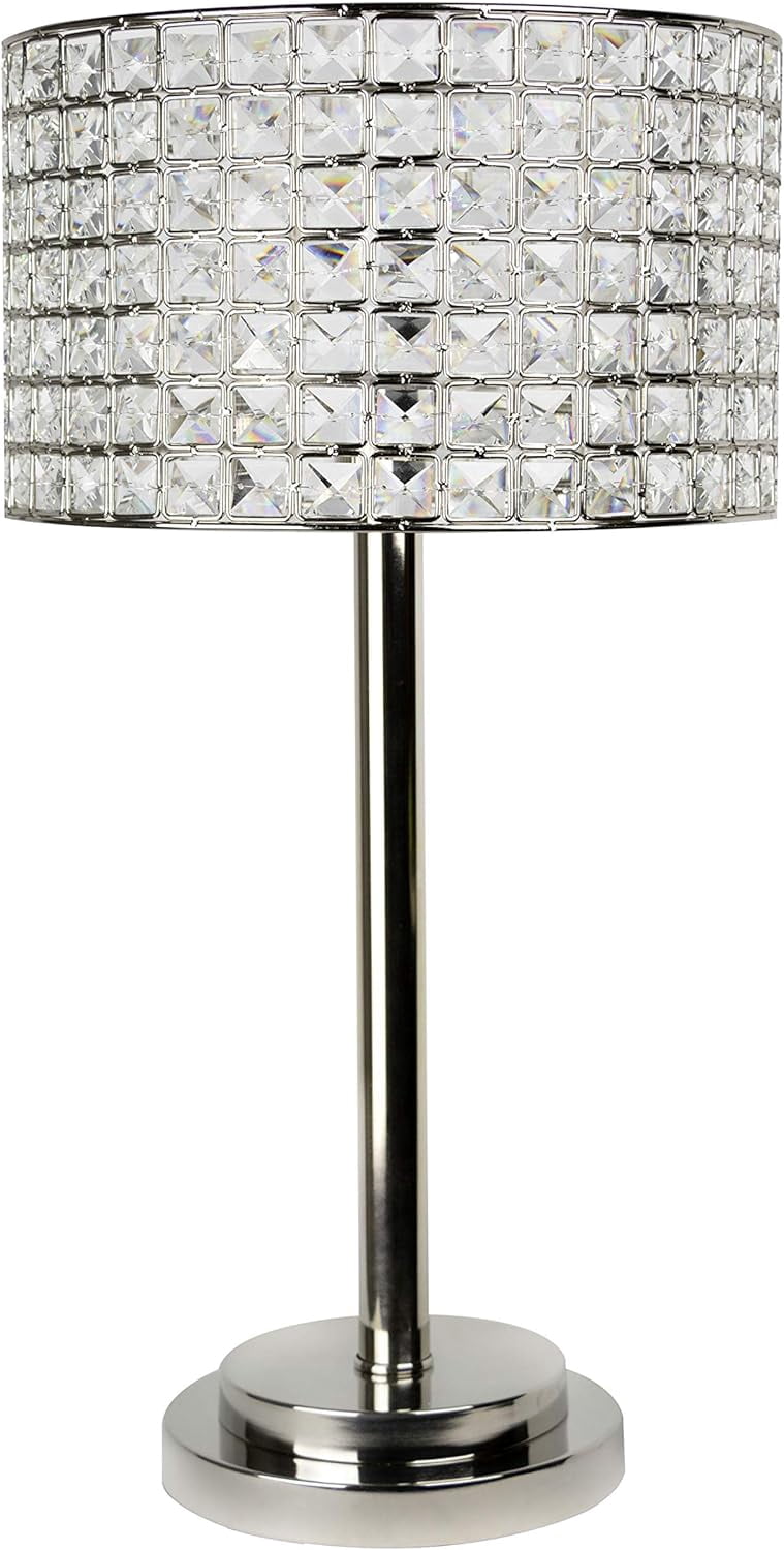 Grandview Gallery 25.75" Polished Nickel Modern Glam Table Lamp with ...