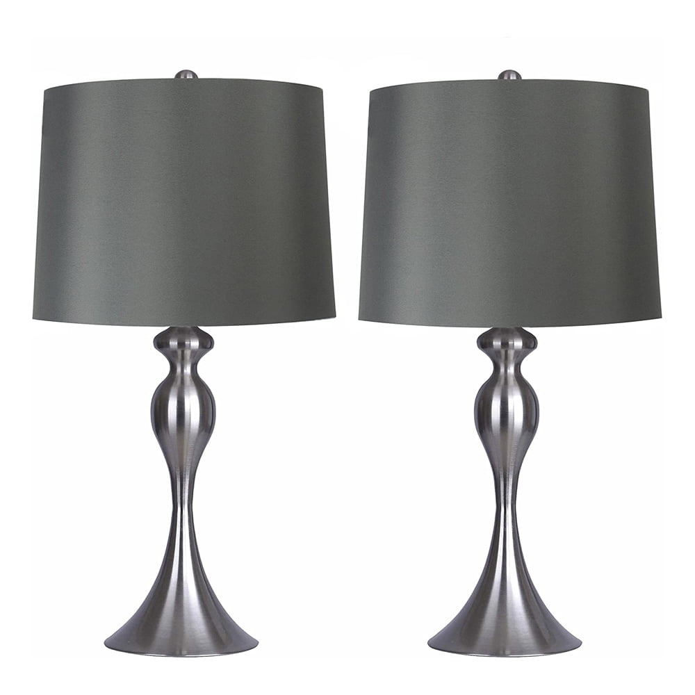Grandview Gallery 27 Inch Tall Modern Table Lamps, Dark Gray (Set of 2 ...