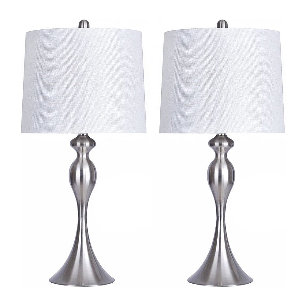 Grandview Gallery 27 Inch Tall Modern Table Lamps, White Linen (Set of ...