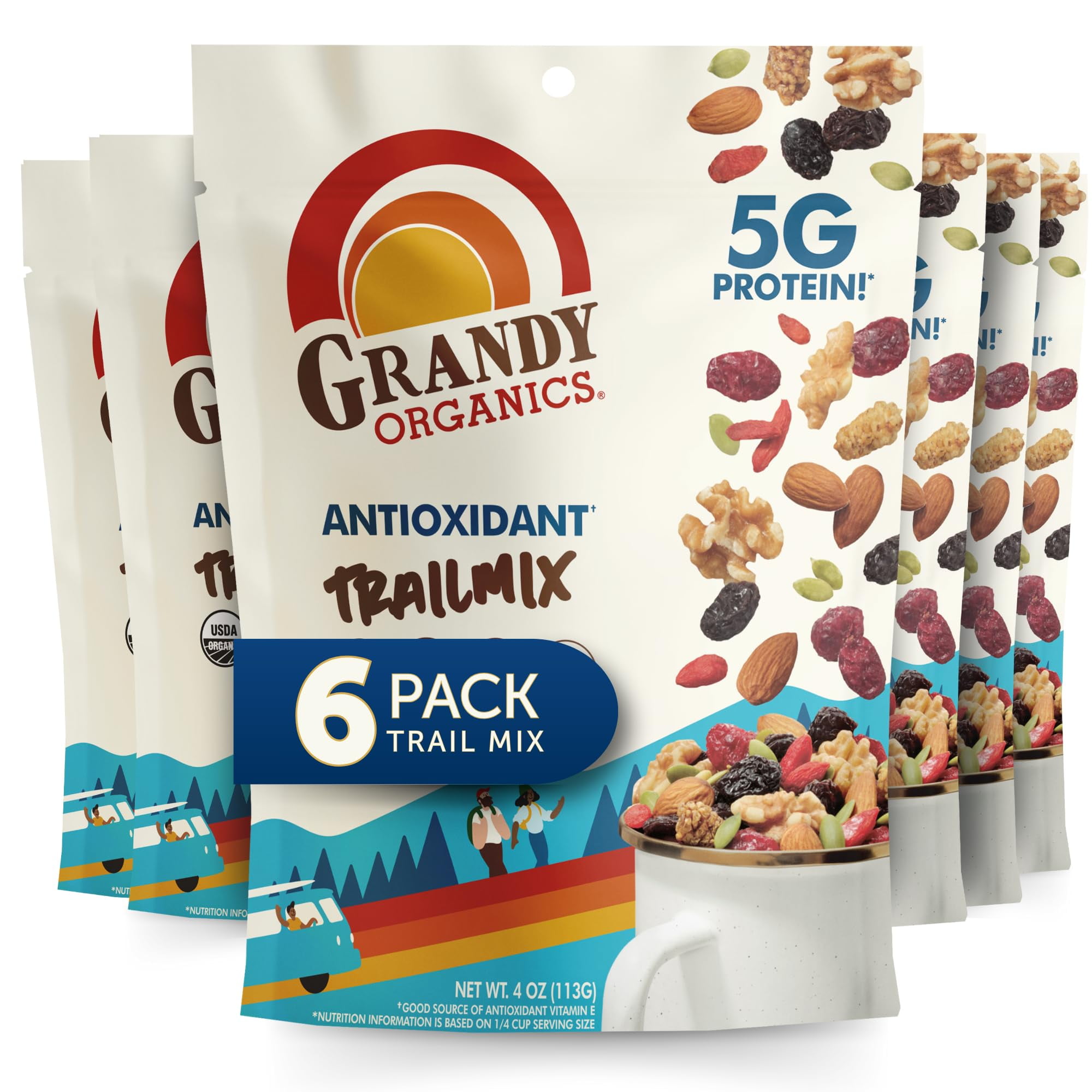 Grandy Organics Antioxidant Trail STF9 Mix, Organic Mixed Nuts ...