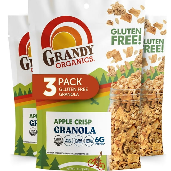 Grandy Organics Apple Crisp DEF29 Granola, Certified Organic, Gluten ...