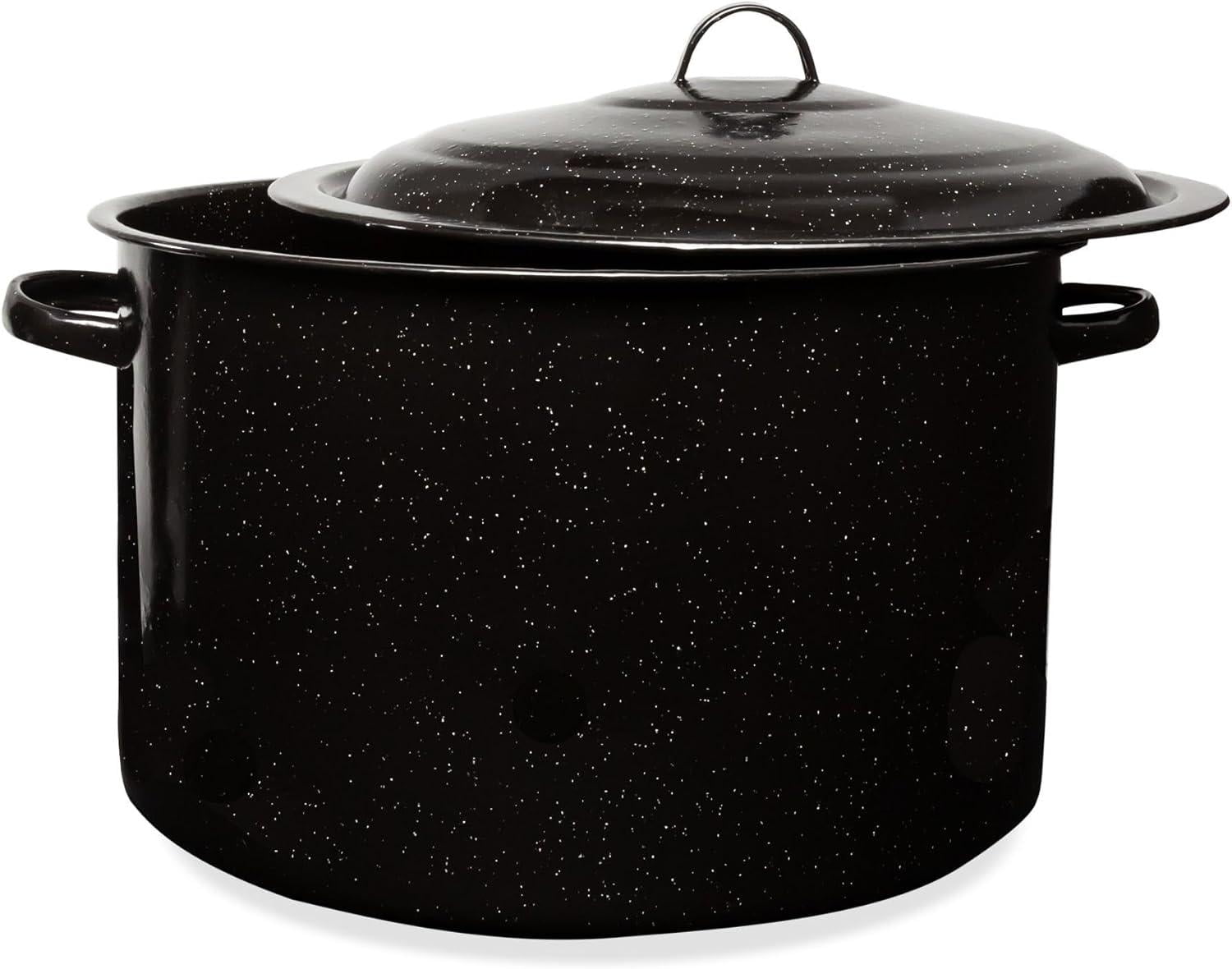 Granite 21 Qt Stockpot, Nonstick Soup Pot With Lid, Speckled Enamel ...