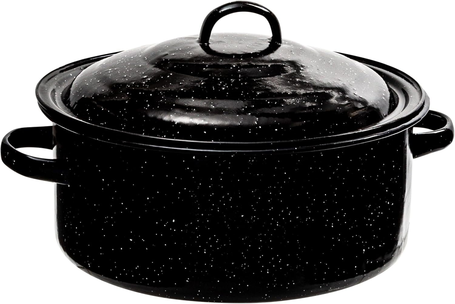 Granite 5 Qt Stockpot, Nonstick Soup Pot With Lid, Speckled Enamel Ware ...