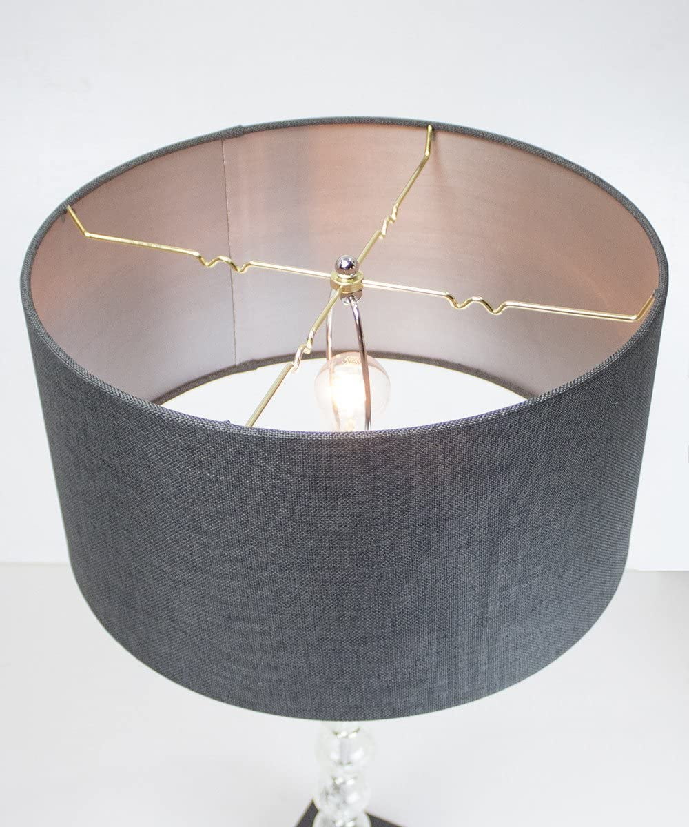 Granite Burlap Drum Lampshade with Brass Spider Fitter - Large Size for ...