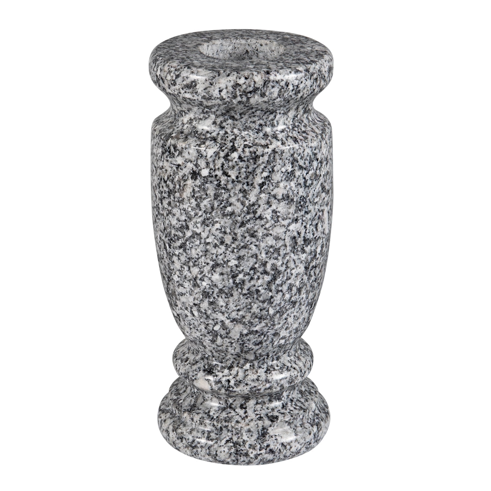 CasaWorks Gray Granite Cemetery Vase for Grave Decorations, Heavy ...