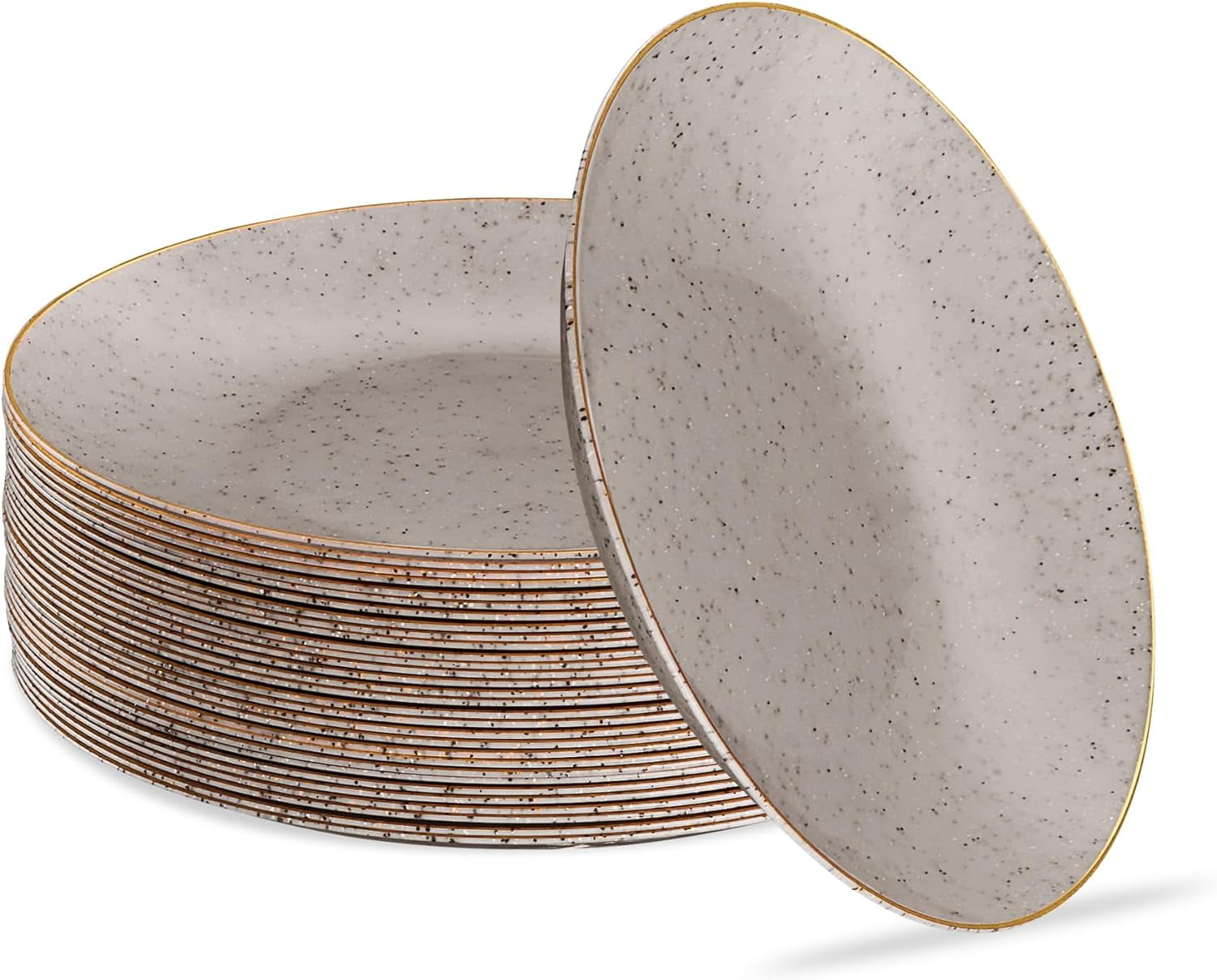 PLASTICPRO Granite Plastic Dinner Plates 7” Elegant Plastic Plates ...