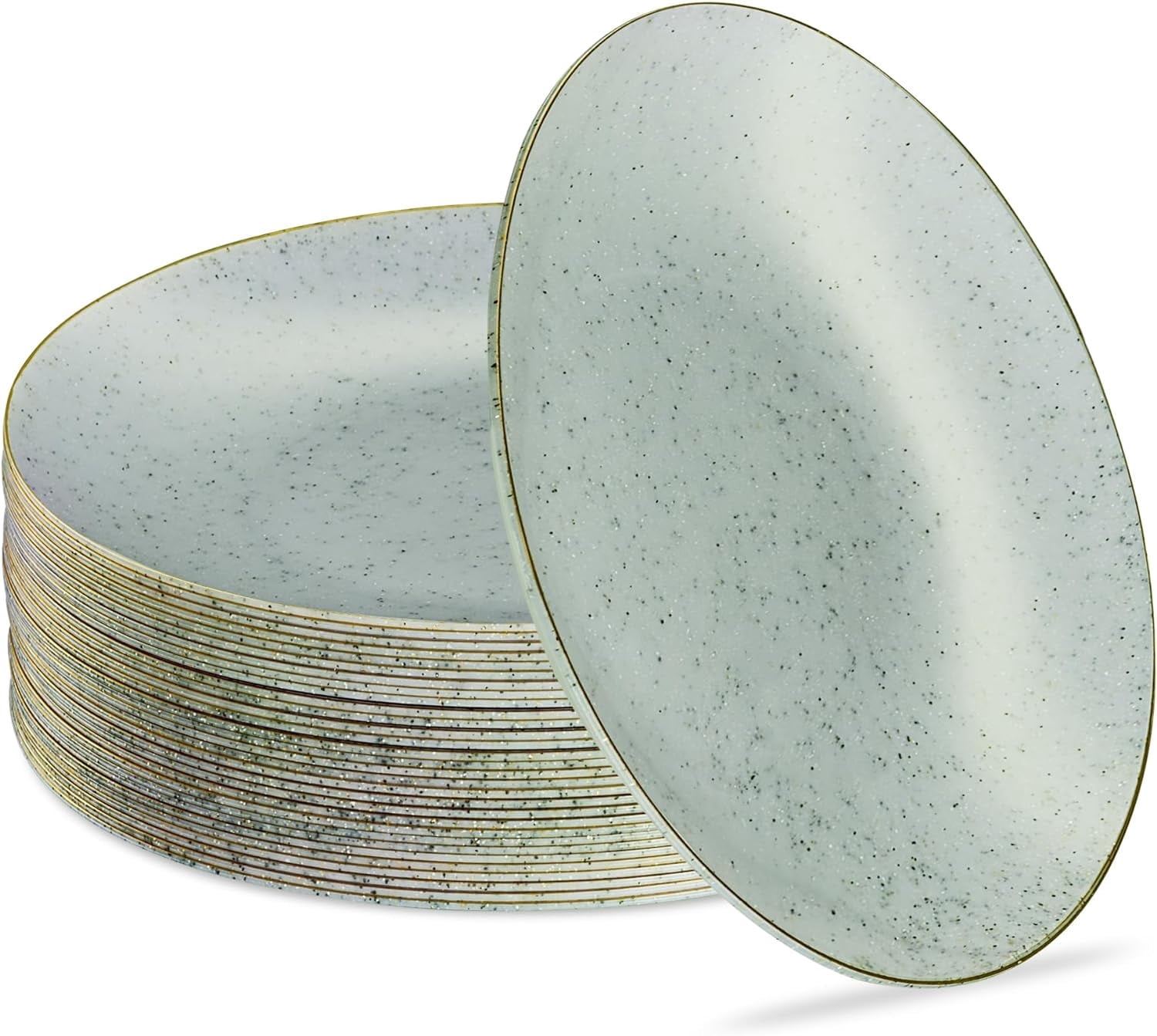 PLASTICPRO Granite Plastic Dinner Plates 9” Elegant Plastic Plates ...