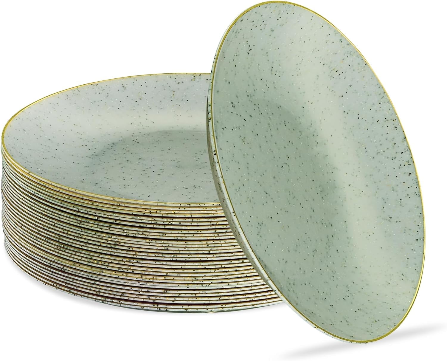 PLASTICPRO Granite Plastic Dinner Plates 7” Elegant Plastic Plates ...