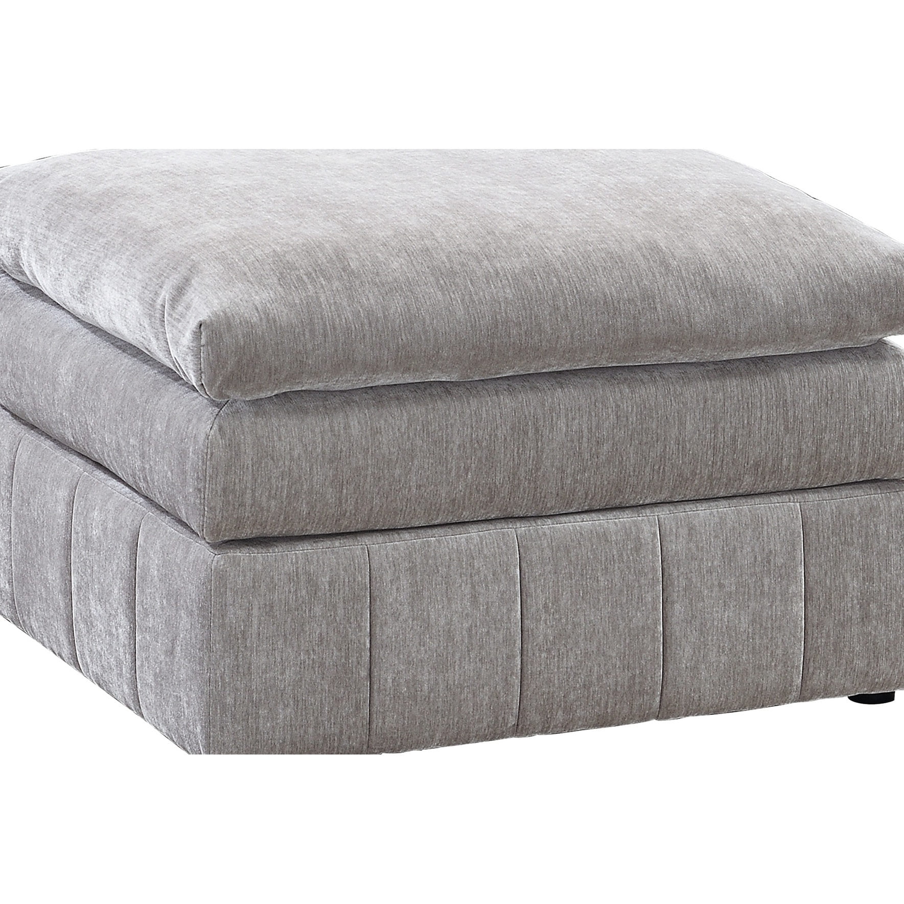 Granite Color Suede Ottoman - Plush Seating - Modern Living Room ...