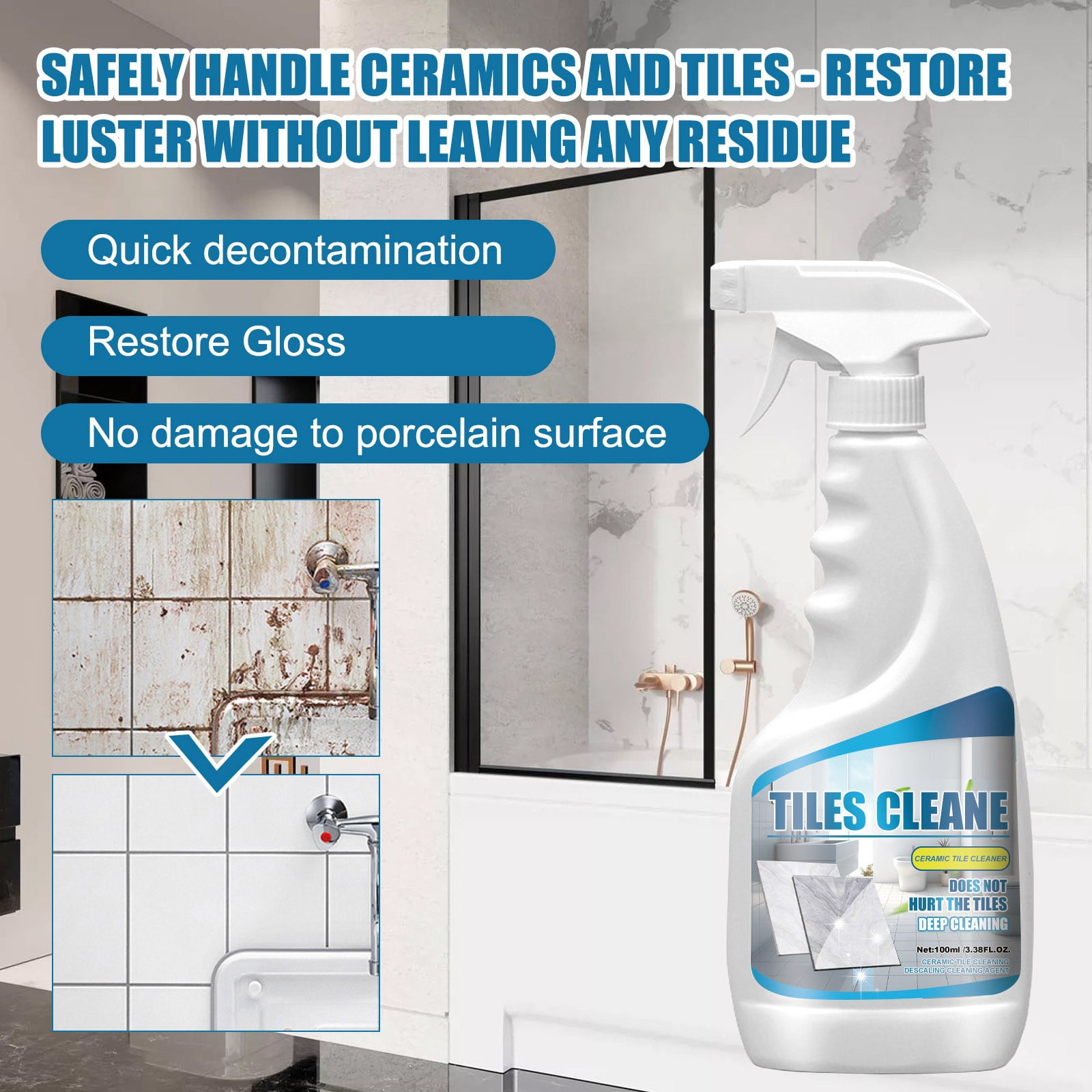 Granite Countertop Cleaner - Tile Cleaner,Powerful Stain Removal ...