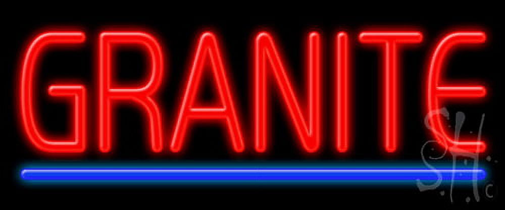 Granite LED Neon Sign 10" Tall x 24" Wide - inches Black Square Cut ...