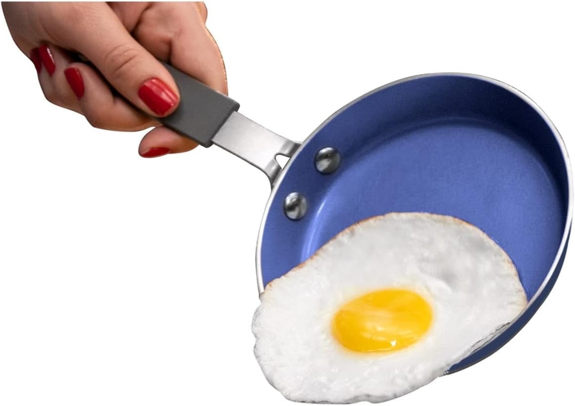 Granitestone Blue Mini Nonstick Egg Pan & Omelet Pan – 5.5” Single ...