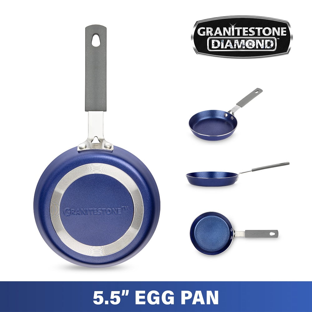 Granite Stone Blue 5.5" Single Egg Pan, Nonstick, Novelty-Sized Eggpan ...