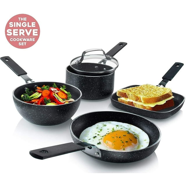 Granite Stone Stackable Non-Stick Mini Kitchen Cooking Pots and Pans ...