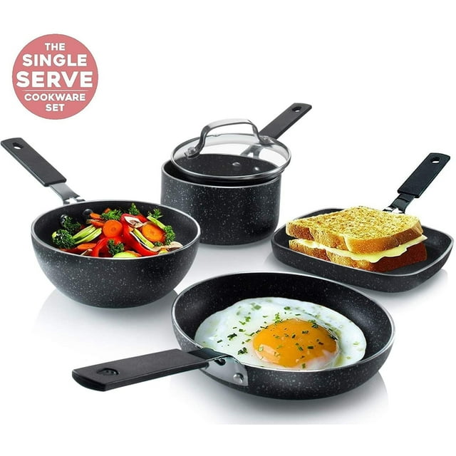 Granite Stone Stackable Non-Stick Mini Kitchen Cooking Pots and Pans ...